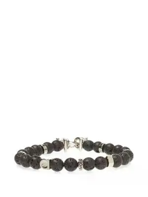 FERRAGAMO Gancini Lava Stone Beaded Bracelet