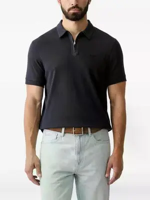 Barbour Crakehall Zip-fastening Logo-embroidered Polo Shirt - Blue