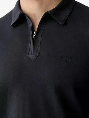 Barbour Crakehall Zip-fastening Logo-embroidered Polo Shirt - Blue