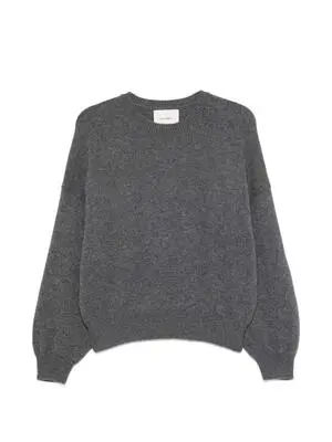 LISA YANG Crew Neck Balloon Sleeve Sweater - Grey