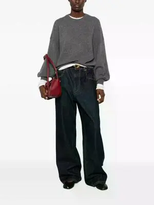 LISA YANG Crew Neck Balloon Sleeve Sweater - Grey