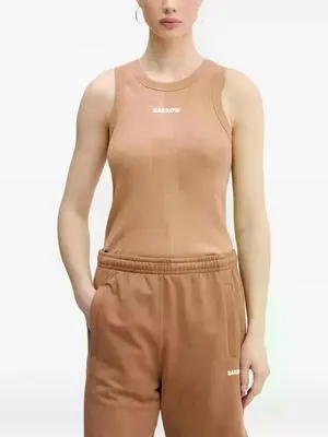 BARROW Ribbed Logo-print T-shirt - Neutrals