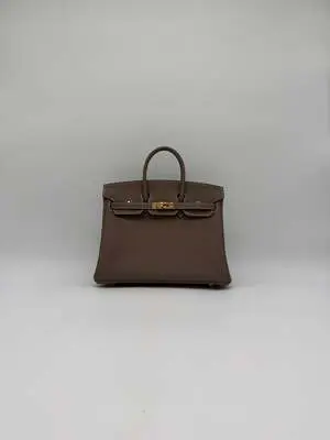 Hermès Birkin 25cm Etoupe Togo Leather With Gold Hardware - Brown