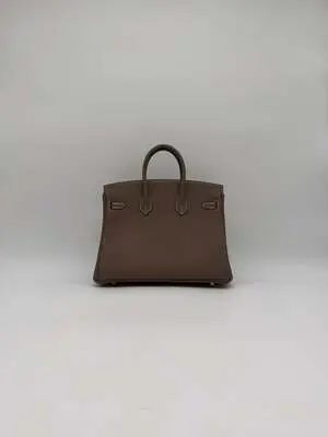 Hermès Birkin 25cm Etoupe Togo Leather With Gold Hardware - Brown