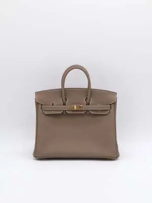 Hermès Birkin 25cm Etoupe Togo Leather With Gold Hardware - Brown