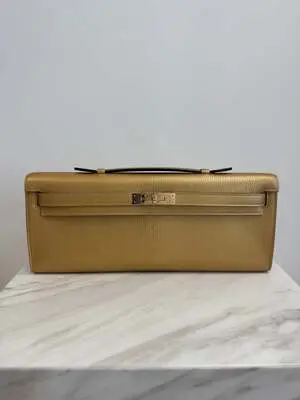 Hermès Hermès Kelly Cut Chamkilight Dore Chevre Leather With Permabrass Hardware Gold
