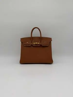 Hermès Birkin 25cm Togo Leather Bag With Gold Hardware - Brown