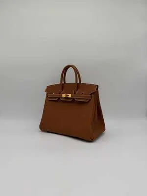 Hermès Birkin 25cm Togo Leather Bag With Gold Hardware - Brown