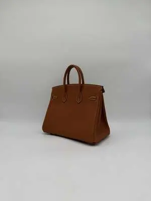 Hermès Birkin 25cm Togo Leather Bag With Gold Hardware - Brown