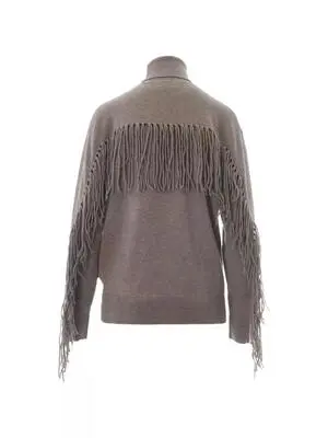 P.a.r.o.s.h Cashmere Fringe Detail Roll Neck Sweater - Neutrals
