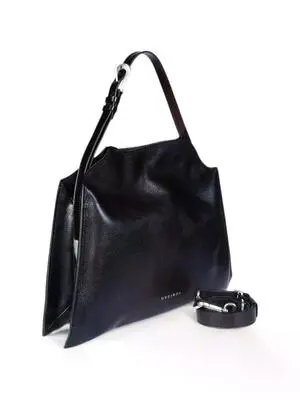 Orciani Trinity M Lagoon Grained Leather Shoulder Bag