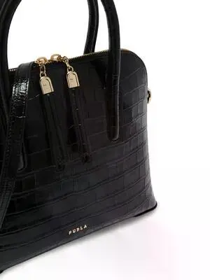 Furla S Atmosfera Dome Croc-effect Leather Tote Bag