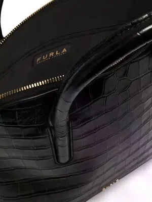 Furla S Atmosfera Dome Croc-effect Leather Tote Bag
