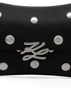Karl Lagerfeld Stud-embellished Logo-plaque Shoulder Bag