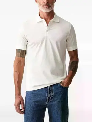 Karl Lagerfeld Monogram-jacquard Short-sleeve Polo Shirt - White