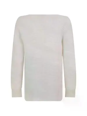 MOORER Ribbed-knit Sweater - White