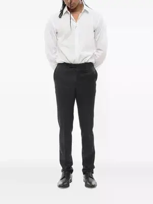 Corneliani Virgin Wool Trousers With Pressed Crease