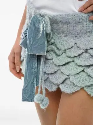 MATIMI Tiered Tie-detail Mini Skirt