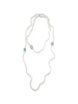 IZABEL DISPLAY Crystal-embellished Faux Pearl Necklace - Silver