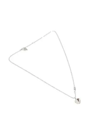 Guess Crystal-embellished Heart-pendant Necklace - Silver