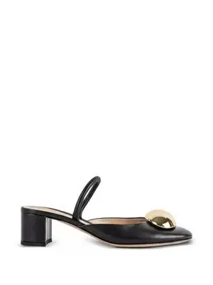 GIANVITO ROSSI Sphera Embellished Leather Mules - Black