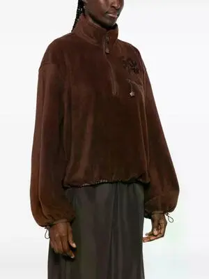 Cecilie Bahnsen Bow-embroidered Quarter-zip Sweater