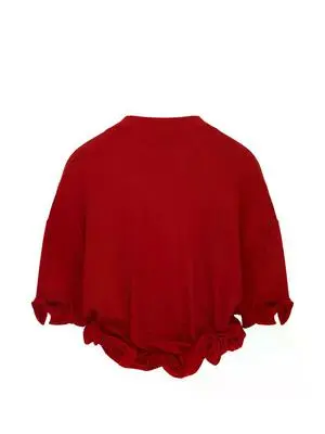 SEEN USERS Twombly Bloom Ruffled T-shirt - Red