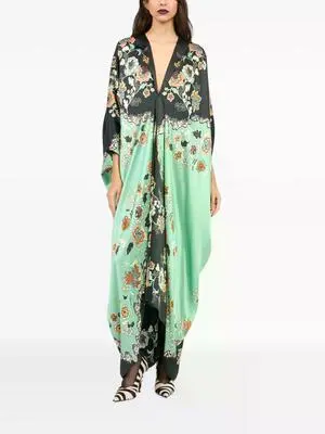 Roberto Cavalli Floral Print Silk Kaftan Dress