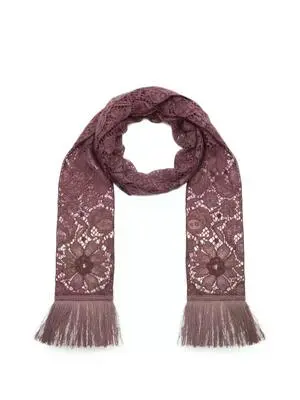 Valentino Garavani Lace Fringed Scarf - Red