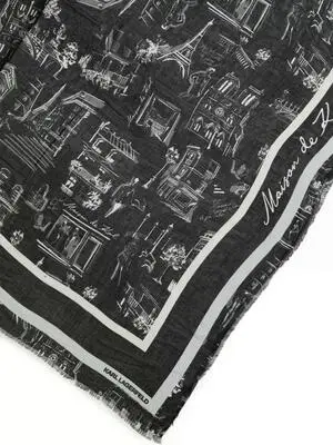 Karl Lagerfeld Maison De Karl Frayed Scarf