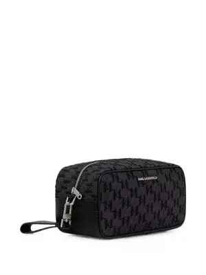 Karl Lagerfeld Monogram Jacquard Wash Bag