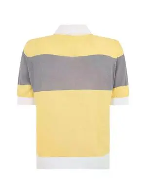 MOORER Striped Short-sleeve Polo Shirt - Yellow
