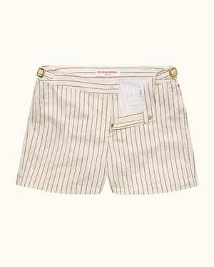 Orlebar Brown Shorter Length Tailored Seersucker Swim Shorts - Latte