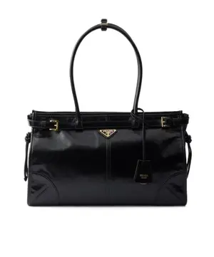 Prada Bonnie Large Leather Handbag - Black