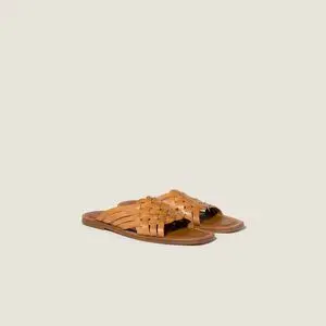 Miu Miu Woven Leather Slides