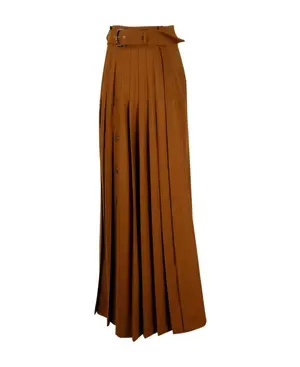 Alberta Ferretti A-line Pleated Mid-length Skirt