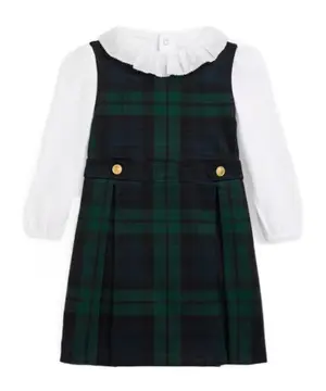 Polo Ralph Lauren Pleated Plaid Dress - Black