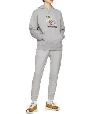 Maison Kitsuné Logo Print Cotton Hoodie