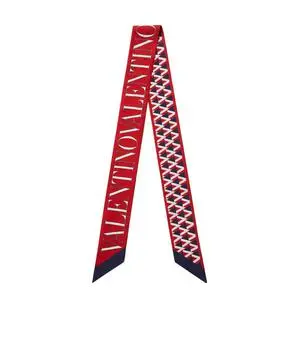 Valentino Garavani Logo-print Silk Scarf - Red