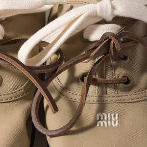 Miu Miu Embroidered Logo Chino Sneakers
