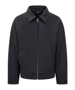 A.p.c. Lapel Zip-up Jacket - Black