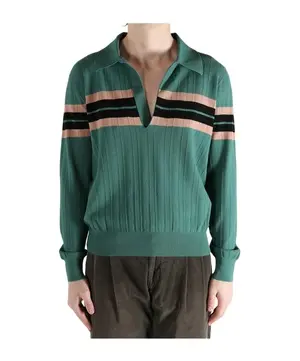 Dries Van Noten V-neck Striped Long Sleeve Jumper