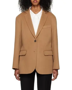 ANINE BING Quinn Single Breasted Oversized Blazer - Brown