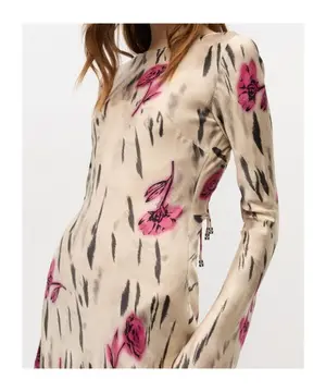 GANNI Floral Satin Maxi Dress