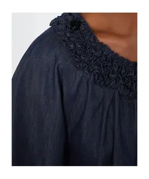Max Mara Pleated Denim Shirt