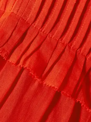 Sea Bright Orange V-neck Midi Dress