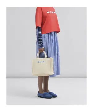 Marni Stripped Elastic-waist Skirt