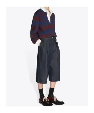 Dries Van Noten High-waisted Belted Wide-leg Denim Shorts