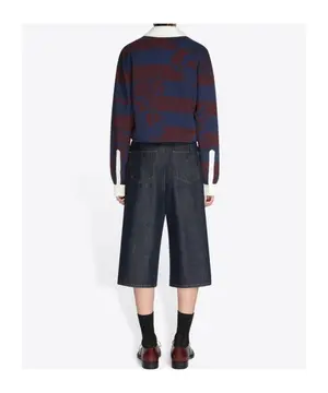 Dries Van Noten High-waisted Belted Wide-leg Denim Shorts