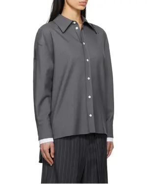 Marni Logo Embroidered High-low Hem Shirt